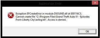 Exception EF Create Error in module DSOUND.dll at 000116C5 - Techyv.com